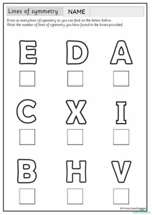 line of symmetry. Interactive worksheet | TopWorksheets