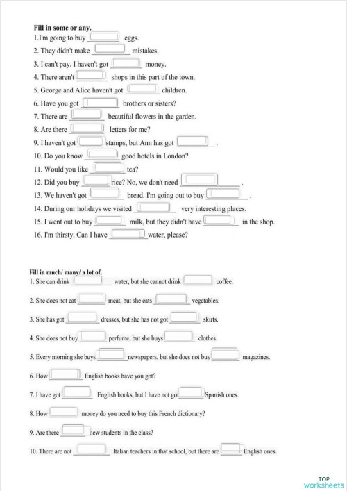 Determiners. Interactive worksheet | TopWorksheets