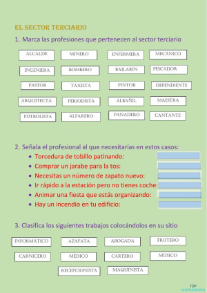 Sectores económicos: fichas interactivas y ejercicios online ...