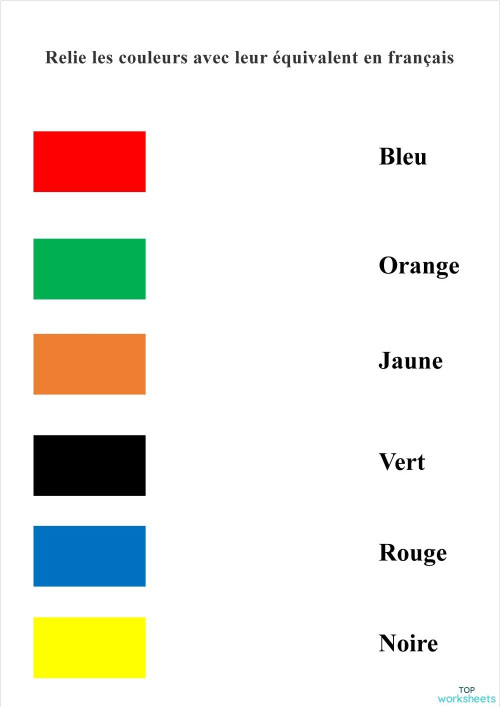 Couleurs exercices. Fiche interactive | TopWorksheets