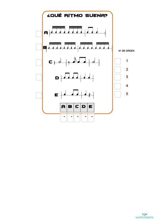 RITMO SEMICORCHEAS. Ficha interactiva | TopWorksheets