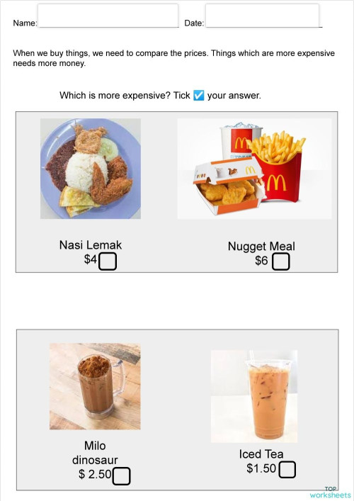 Money: interactive worksheets and online exercises | TopWorksheets