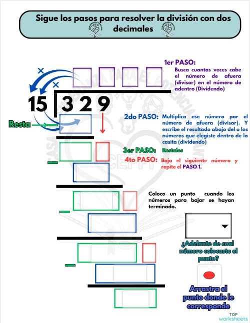 Divisiones con comprobación. Ficha interactiva | TopWorksheets