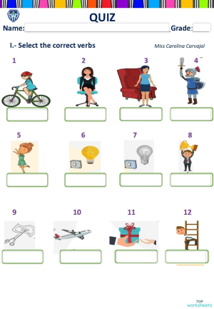 QUIZ VERBS (31). Interactive worksheet | TopWorksheets