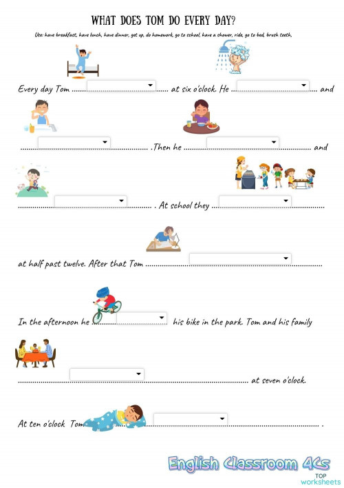 Every day and now. Interactive worksheet | TopWorksheets