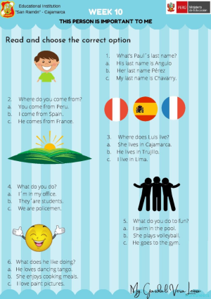 This Person is important to me. Interactive worksheet | TopWorksheets