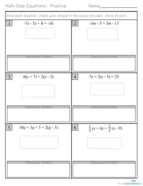 Multi Step Practice. Interactive worksheet | TopWorksheets