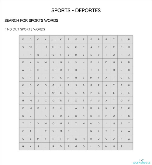 SPORTS - DEPORTES. Interactive worksheet | TopWorksheets