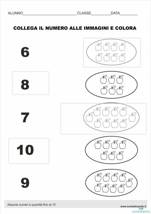 Numeri e parole. Scheda interattiva | TopWorksheets