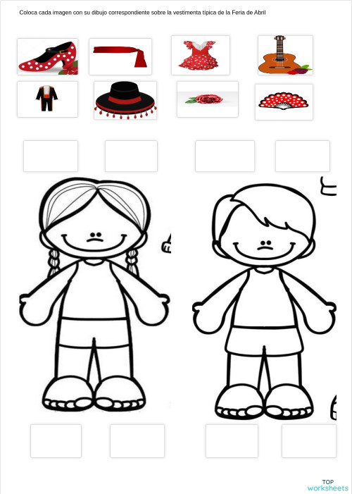 Vestimenta Feria de Abril. Ficha interactiva | TopWorksheets