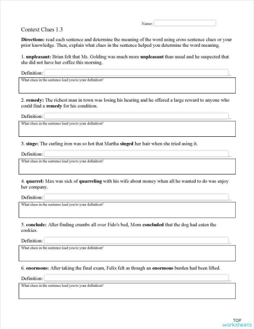 NTI Days 3, 4, 5 Language Arts. Interactive worksheet | TopWorksheets