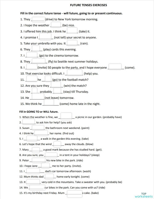 ONLINE FUTURE 2. Interactive worksheet | TopWorksheets