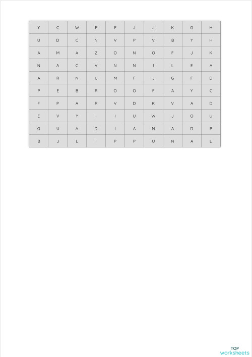 Find rivers of the world. Interactive worksheet | TopWorksheets