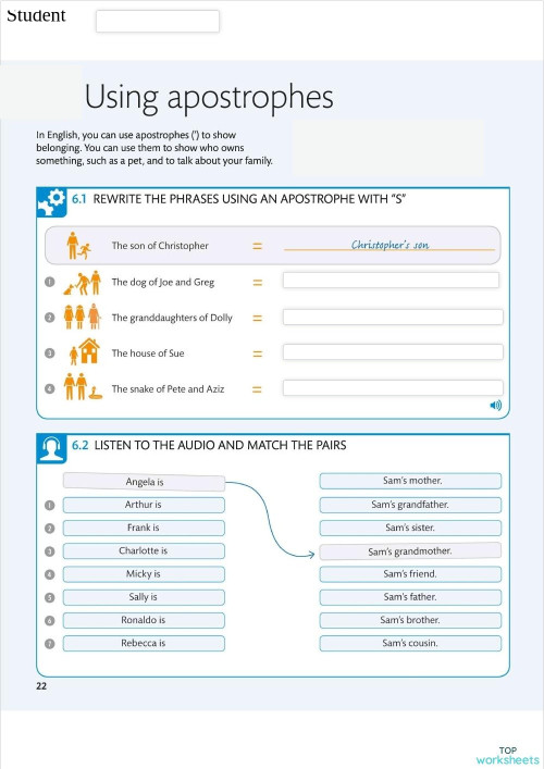 Genitive case#1. Interactive worksheet | TopWorksheets