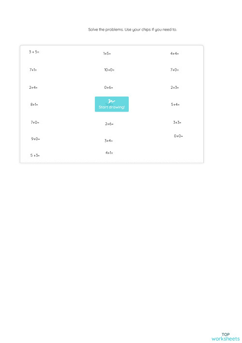 addition facts thru 10. Interactive worksheet | TopWorksheets