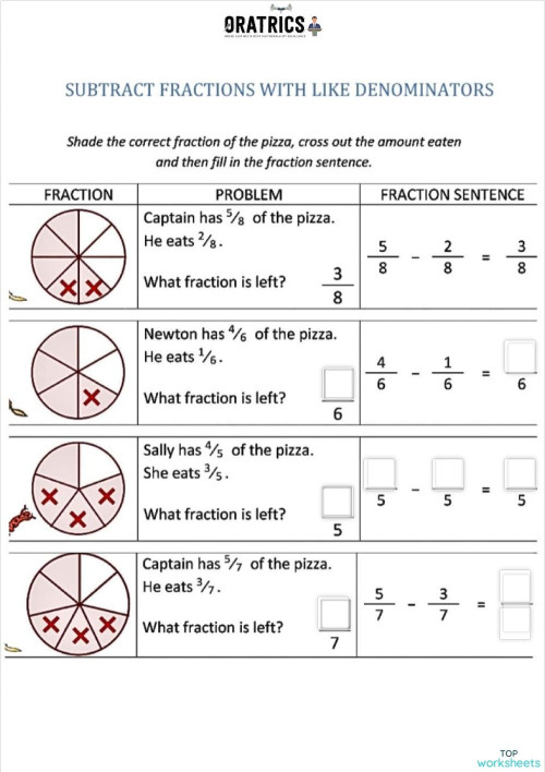 Fractions VV. Interactive worksheet | TopWorksheets