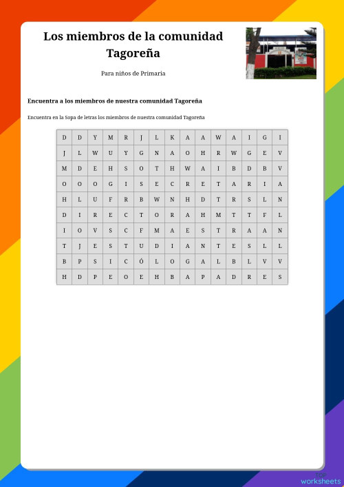 Los miembros de la comunidad Tagoreña. Ficha interactiva | TopWorksheets