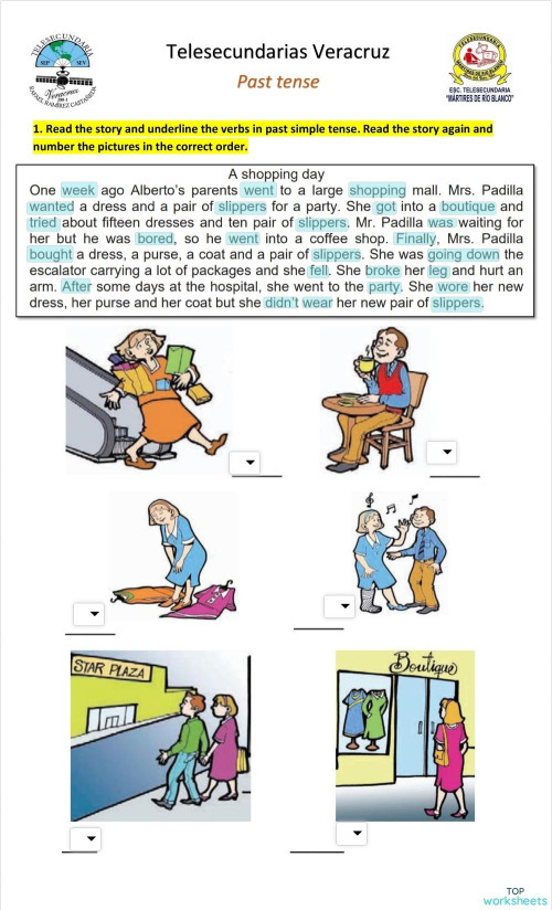 past tense: fichas interactivas y ejercicios online | TopWorksheets