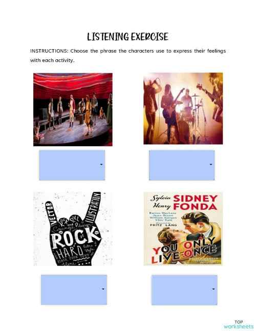 Listening exercise. Interactive worksheet | TopWorksheets
