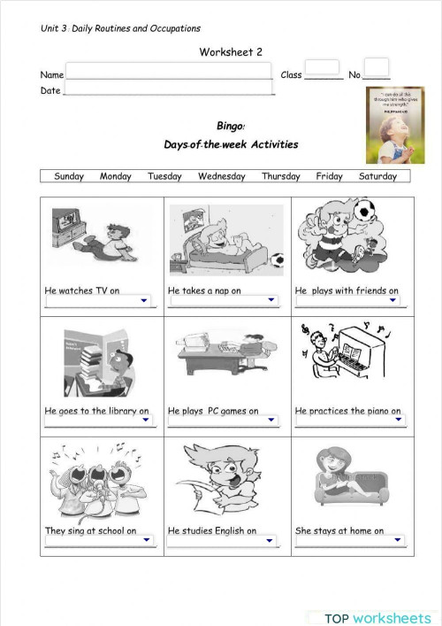 Daily Routines ws 2. Interactive worksheet | TopWorksheets