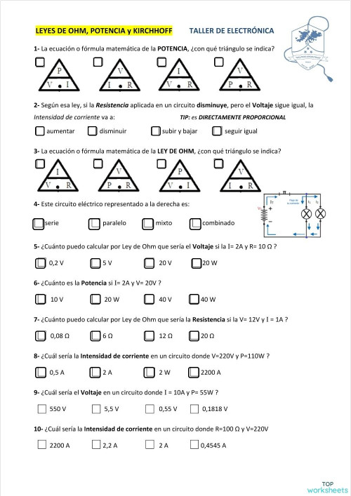 Secundaria: fichas interactivas y ejercicios online | TopWorksheets