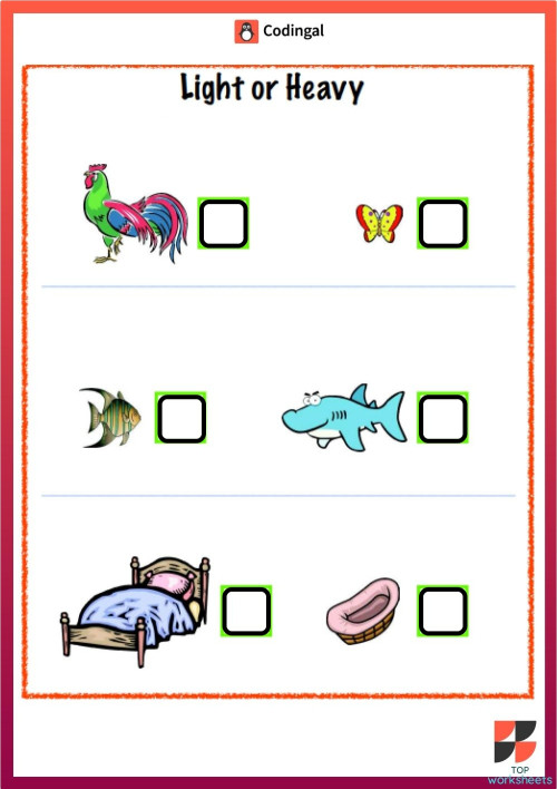 M_G01M13L49_WC01_Comparing_Weight_1. Interactive worksheet | TopWorksheets