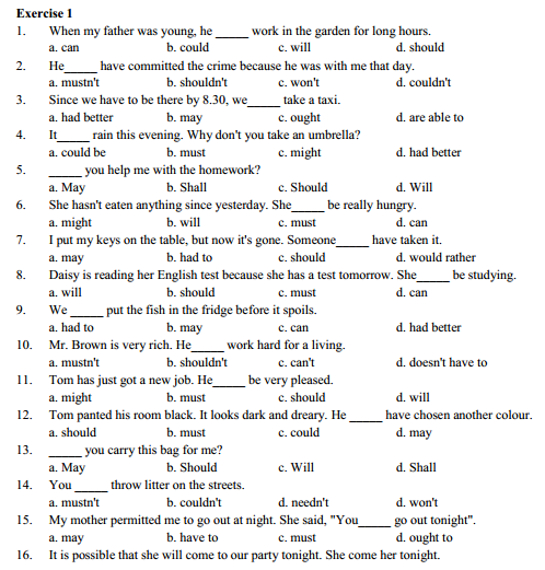 MODAL VERBS 01. Interactive worksheet | TopWorksheets