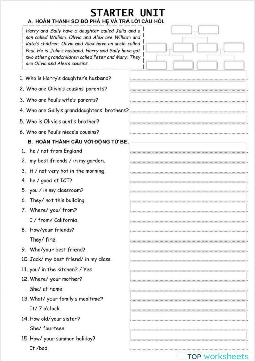 Grade 7 - starter unit a. Interactive worksheet | TopWorksheets