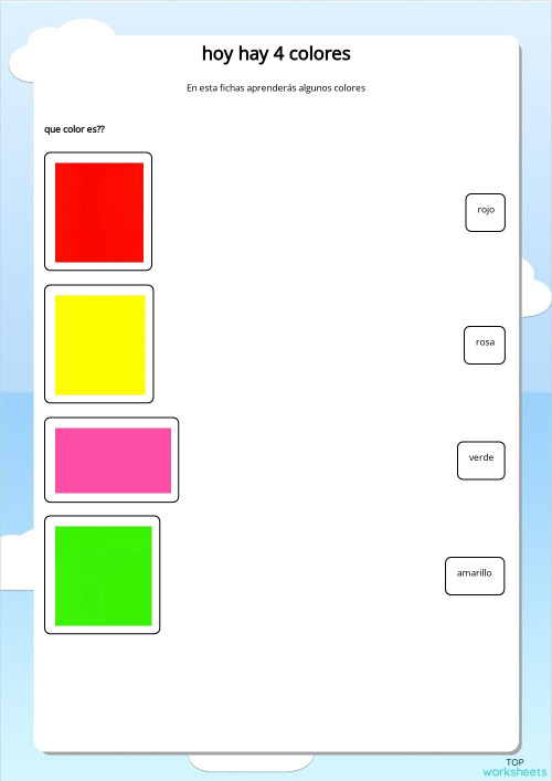 hoy hay 4 colores. Ficha interactiva | TopWorksheets