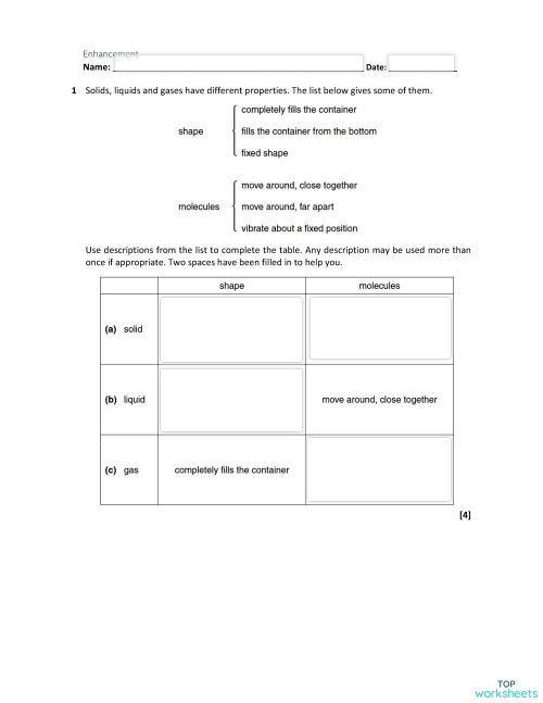 Enhancement Particle Model & Thermal Expansion. Interactive worksheet ...