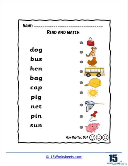 Matching Vocabulary. Interactive worksheet | TopWorksheets