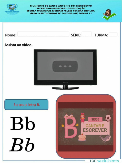 Letra B for FONEMA. Ficha interativa | TopWorksheets