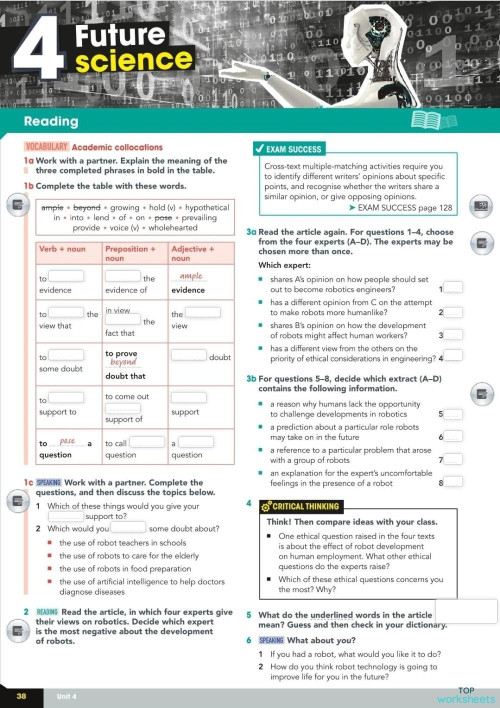 Reading for CAE. Interactive worksheet | TopWorksheets