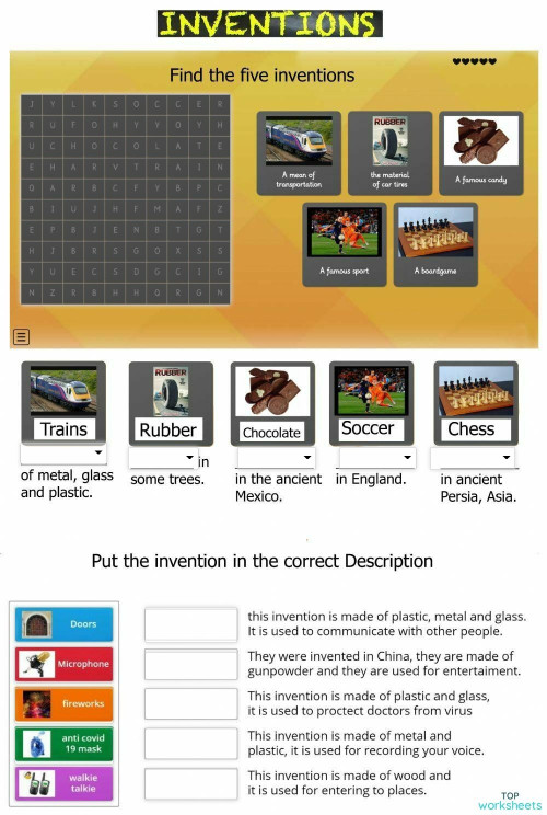 Inventions_Find the inventions. Interactive worksheet | TopWorksheets