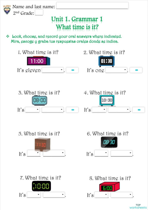 2nd G. Unit 1. Grammar 1. Practice activity. Interactive worksheet ...
