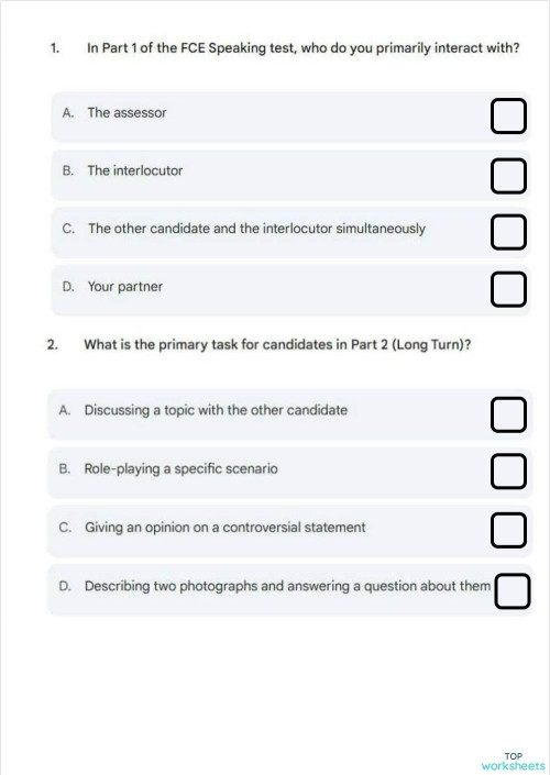 Speaking Task 1. Interactive worksheet | TopWorksheets