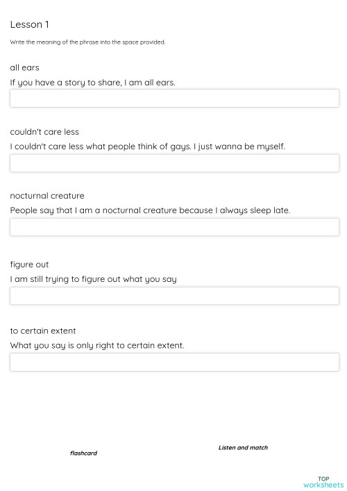 Speaking - Lesson1Lesson 1 -. Interactive worksheet | TopWorksheets