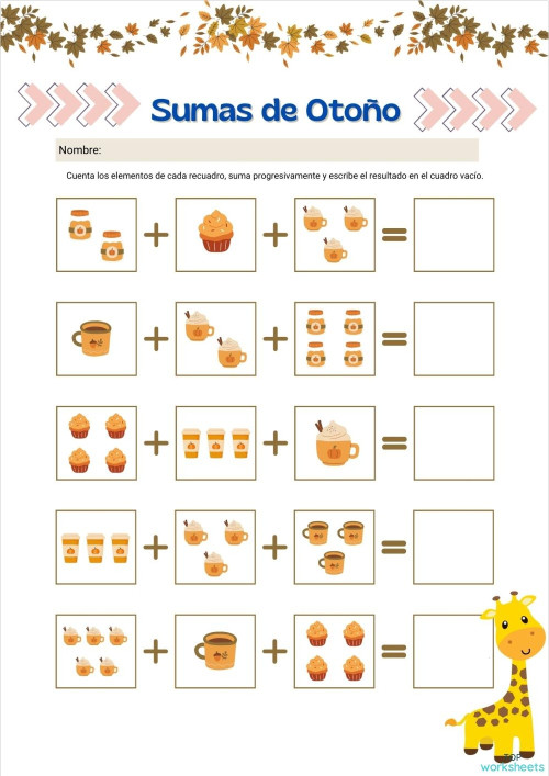 Hoja De Trabajo De Suma Cronometrada