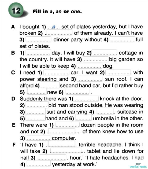 articles Gr 3. Interactive worksheet | TopWorksheets