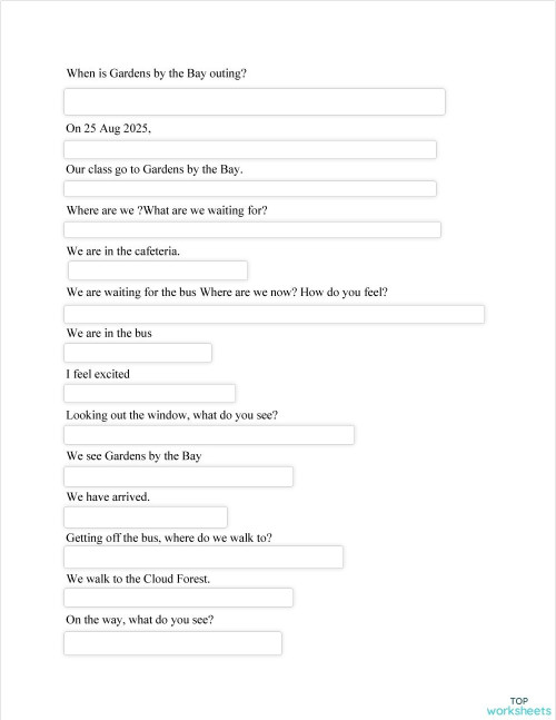 Garden by the bay. Interactive worksheet | TopWorksheets