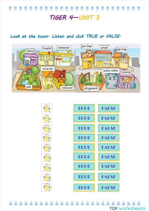 Tiger 4 - unit 3 - THERE IS - ARE. Interactive worksheet | TopWorksheets
