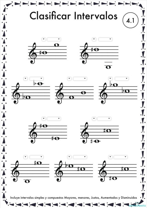 Intervalos 4.1.C. Ficha interactiva | TopWorksheets