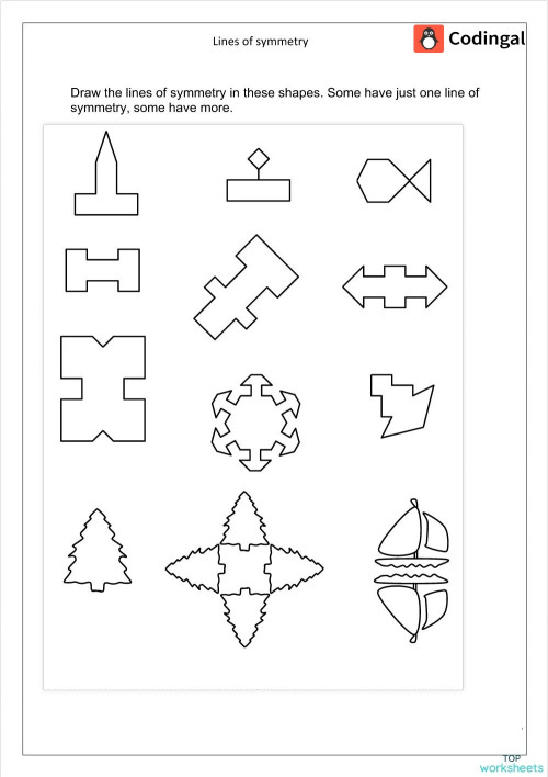 M_G04M17L54__WC02_Drawing the Line of Symmetry.. Interactive worksheet ...