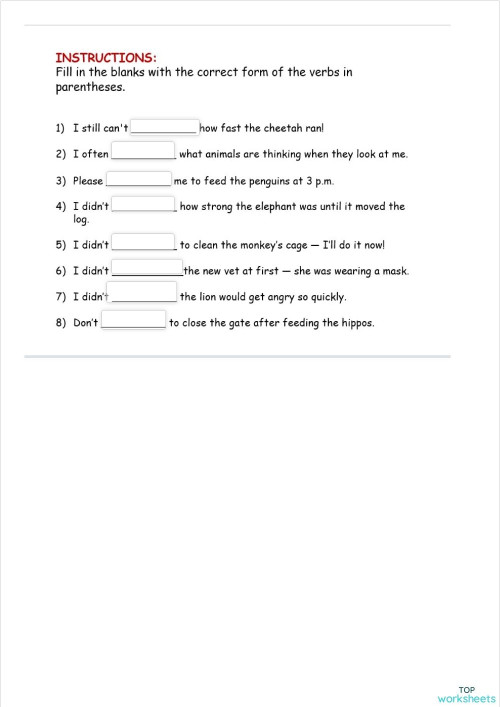 Verbs about thinking. Interactive worksheet | TopWorksheets