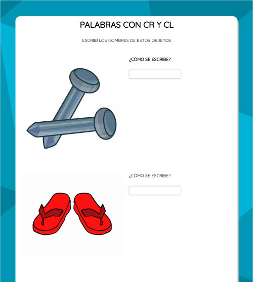 PALABRAS CON CR Y CL. Ficha interactiva | TopWorksheets