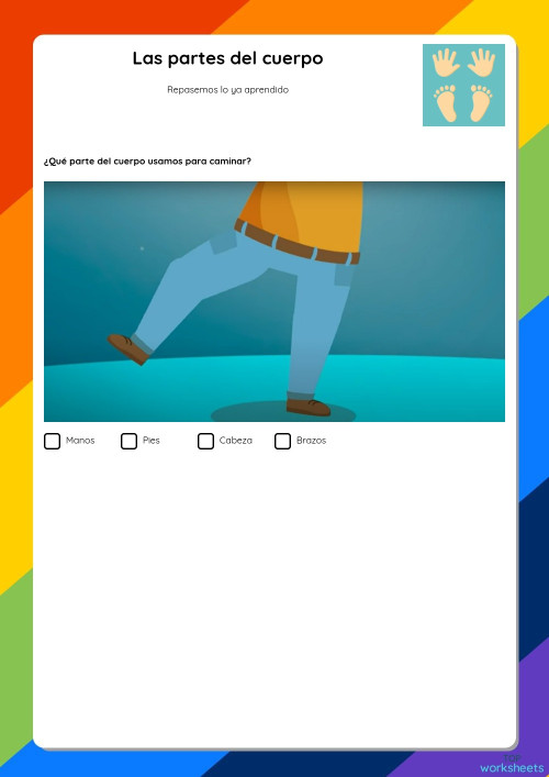 Las partes del cuerpo. Ficha interactiva | TopWorksheets