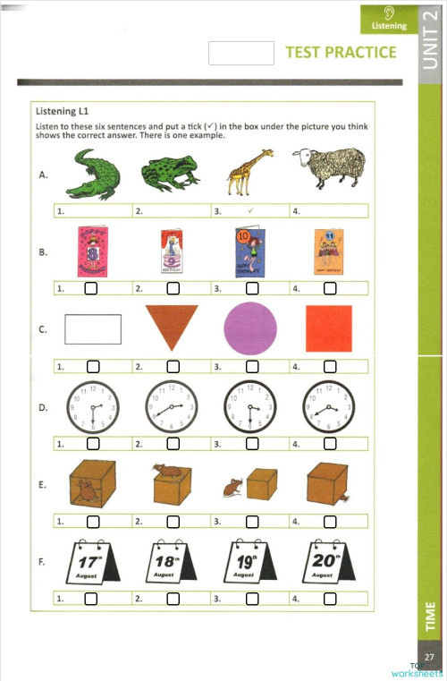 Listening: interactive worksheets and online exercises | TopWorksheets