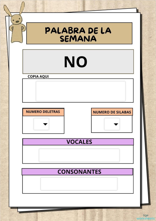palabras no es una caja: no. Ficha interactiva | TopWorksheets