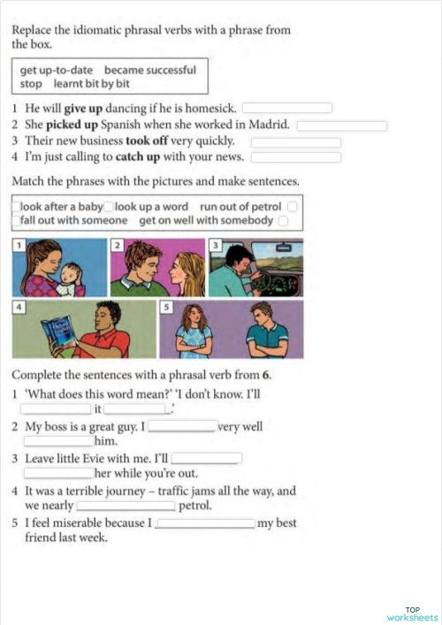 IDIOMATIC PHRASAL VERBS. Ficha interactiva | TopWorksheets