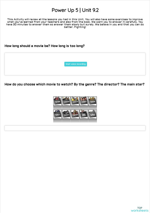 Power Up 5 | Unit 9.2. Interactive worksheet | TopWorksheets